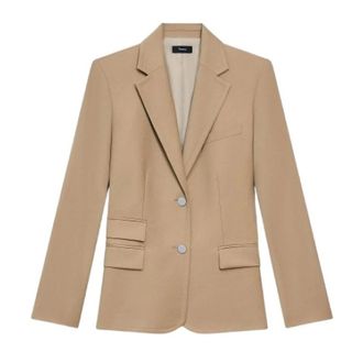 Theory Taillierter Blazer aus elegantem Flanell - - Jackets - Damen - Braun - 2XS