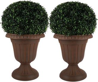 Pure Garden Pflanzgef&auml;&szlig; f&uuml;r den Au&szlig;enbereich, 40,6 x 45,7 cm, Kunststoff-Pflanzt&ouml;pfe f&uuml;r drinnen, drau&szlig;en oder Veranda, Dekoration, Blument&ouml;pfe (braun)