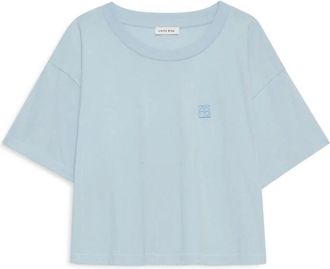 Anine Bing Femme, Tops, Bleu, Taille: 42 FR Johnny Cropped Tee Framed Monogram