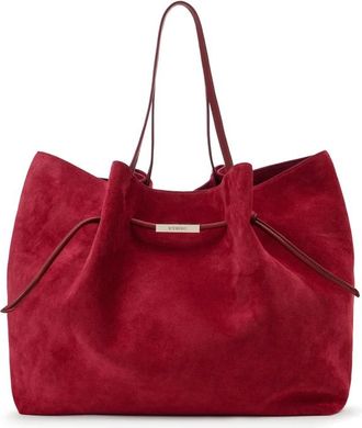 Iceberg Femme, Sacs, Rouge, Taille: ONE Size Grand sac bandouli&egrave;re en daim