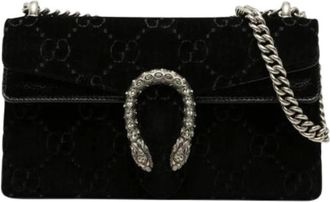 Gucci Sac bandouli&egrave;re en velours pr&eacute;-poss&eacute;d&eacute; - Femme - Pre-owned - Noir - Taille: ONE Size