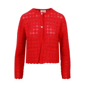 Semicouture Granatapfel H&auml;kel-Cardigan - - Knitwear - Damen - Rot - S