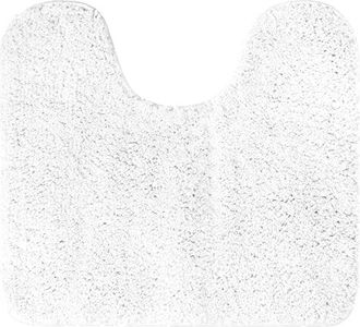 Brandsseller Tapis de bain antid&eacute;rapant 45 x 50 cm avec d&eacute;coupe en microfibre douce pour toilettes, blanc