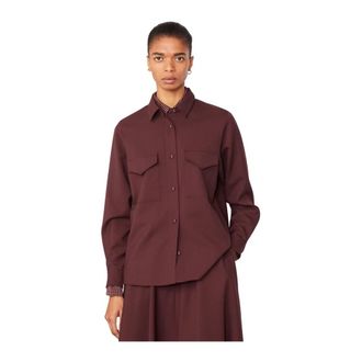 Officine G&eacute;n&eacute;rale Burgund Wollhemd - - Blouses & Shirts - Damen - Rot - S