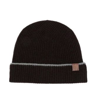 Eleventy Bonnet en maille c&ocirc;tel&eacute;e - Homme - Accessoires - Noir - Taille: ONE Size
