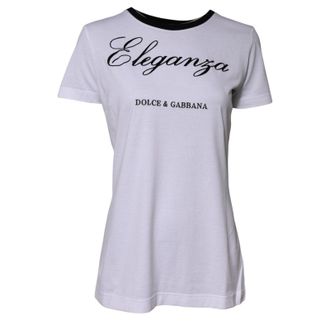 Dolce & Gabbana Womens Eleganza T-Shirt White Cotton