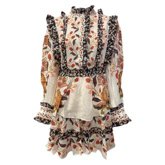 Farm Rio Beeren Garten Creme Kleid - - Dresses - Damen - Mehrfarbig - XS