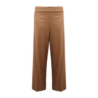 D.exterior Wollmischungshose Flanellhose mit Kordelzug - - Trousers - Damen - Braun - L