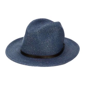MC2 Saint Barth Femme, Accessoires, Bleu, Taille: 56 CM Chapeau en fibre de papier bleu denim