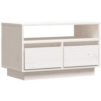 vidaXL Vidaxl - TV-Schrank Wei&szlig; 60x35x37 cm Massivholz Kiefer