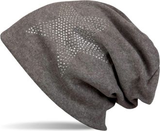 styleBREAKER M&uuml;tze Warme Beanie M&uuml;tze mit Strass Stern