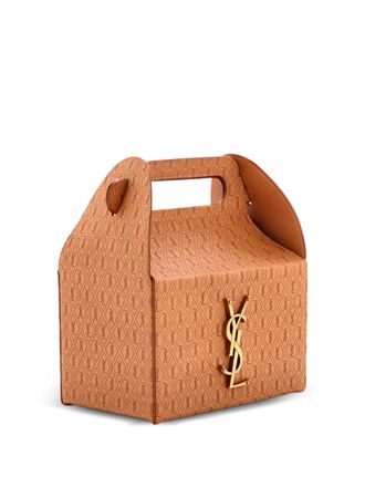 Saint Laurent sac Take-Away Box monogramm&eacute; en cuir - Marron