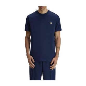Fred Perry Ringer T-Shirt mit Sportband - - Tops - Herren - Blau - XL