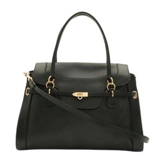 Ferragamo Pre-owned leather 2way bag Gancini - - Pre-owned - Damen - Schwarzk - ONE SIZE