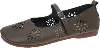 Generic Chaussures plates pour femme - Large largeur - Bout rond - Tendance - Respirantes - L&eacute;g&egrave;res - Pliables - Confortables - D&eacute;contract&eacute;es - Marie Jane - C