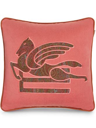 Etro coussin &agrave; broderies Pegaso (45 cm x 45 cm) - Rose