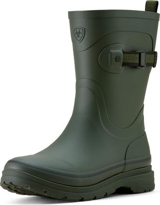 Ariat Womens Kelmarsh Mid Rubber Boots in Dark Olive, B Medium Width, Size 42.5, by Ariat