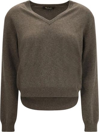Loro Piana Klassischer V-Ausschnitt Pullover - - Knitwear - Damen - Braun - XS