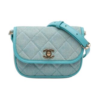 Chanel Sac bandouli&egrave;re matelass&eacute; en jean Pre-owned - Femme - Pre-owned - Bleu - Taille: ONE Size