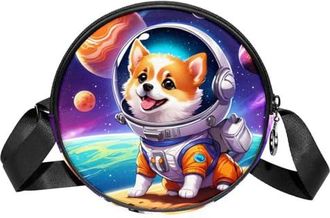 Generic Sac &agrave; bandouli&egrave;re rond pour femme, petit sac &agrave; bandouli&egrave;re avec fermeture &eacute;clair et bretelles r&eacute;glables style d&eacute;contract&eacute; pour femmes et filles