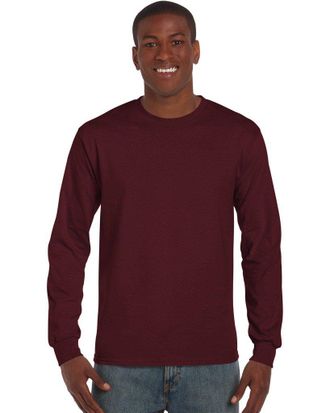 Gildan Ultra, Langarmshirt, Baumwolle Gr. L, kastanienbraun