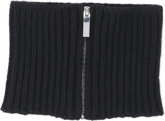 SA SU PHI Tücher & Schals - Ribbed Knit Scarf With Central Silver Zipper - Gr. unisize - in Schwarz - für Damen