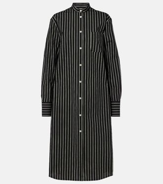 Toteme Robe chemise en coton m&eacute;lang&eacute; &agrave; rayures