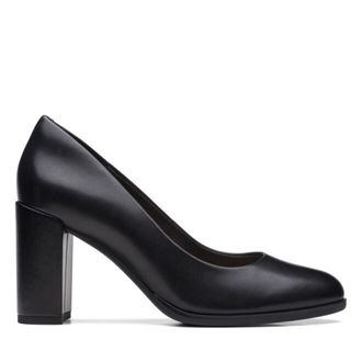 Clarks Freva 85 Court Schwarze Leder Pumps - - Shoes - Damen - Schwarzk - 35 1/2 EU