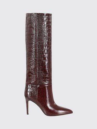 PARIS TEXAS Kniehohe Stiefel aus Leder mit Krokopr&auml;gung und Stilettoabsatz