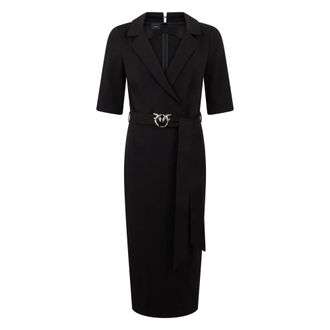 Pinko Figurbetontes Kleid mit G&uuml;rtel - - Dresses - Damen - Schwarzk - XS