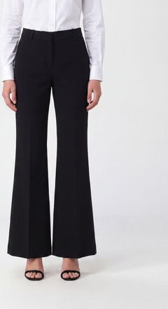 The Row Pantalon &eacute;vas&eacute; Lind en laine &agrave; taille mi-haute avec passants