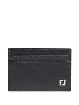 Fendi porte-cartes carr&eacute; FF - Noir