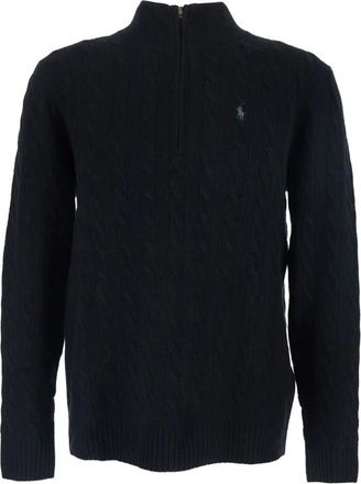 Polo Ralph Lauren Homme, Pulls, Noir, Taille: L Half Zip Cable Knit Sweater