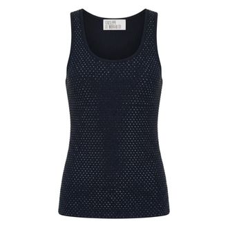 Giuseppe Di Morabito Femme, Tops, Noir, Taille: 38 FR Haut sans Manches Orn&eacute; de Cristaux
