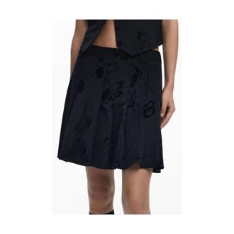 Desigual Schwarzer Damenrock Flock Design - - Skirts - Damen - Schwarzk - XS