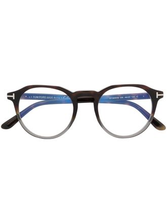 Tom Ford Eyewear lunettes de vue rondes FT5833B - Marron