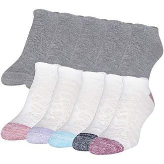 Gold Toe GOLDTOE Lot de 10 paires de chaussettes rembourrées pour femme - Gris chiné - Taille M