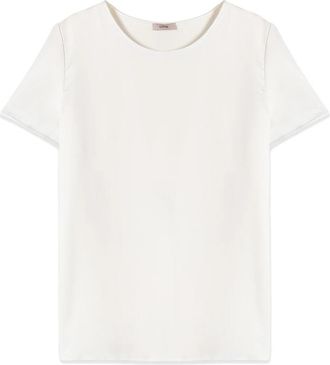 Oltre Zweistoffiges T-Shirt - - Tops - Damen - Wei&szlig; - 2XL