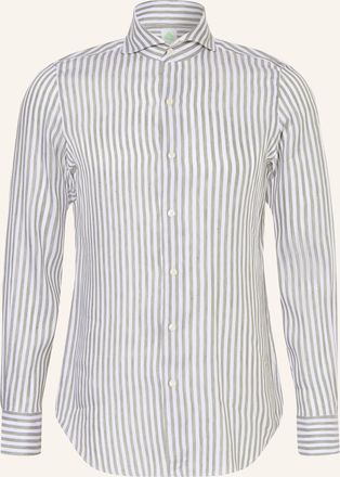 Finamore Finamore 1925 Hemd Tokyo Sergio Slim Fit Mit Leinen gruen