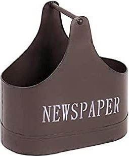 Haku M&ouml;bel porte revues marron, vintage, m&eacute;tal - Dim.: L 44 cm x H 44 cm x P 27 cm, Style: Industrial