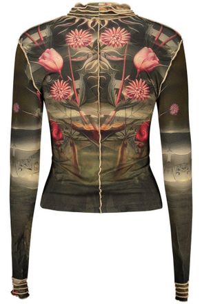 Desigual T-Shirt Schwarzes Langarmshirt mit Rollkragen und