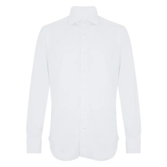 Barba Wei&szlig;es Baumwollhemd mit Abgerundetem Saum - - Shirts - Herren - Wei&szlig; - S