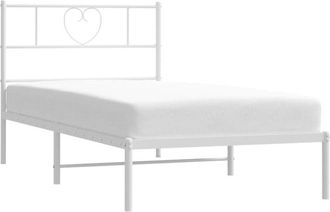 vidaXL Cadre de lit m&eacute;tal sans matelas avec t&ecirc;te de lit blanc 75x190cm vidaXL