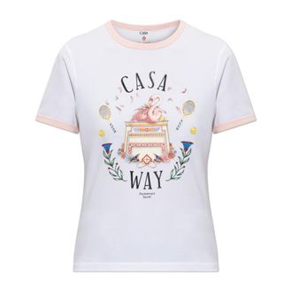 Casablanca Femme, Tops, Blanc, Taille: 40 FR T-shirt Casaway Mountain