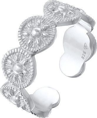 Elli Ring Damen Band Sonne Design Offen in 925 Sterling Silber