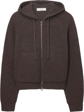 Dunst Cardigan en maille &agrave; capuche - Homme - Sweatshirts et sweats &agrave; capuche - Brun - Taille: L