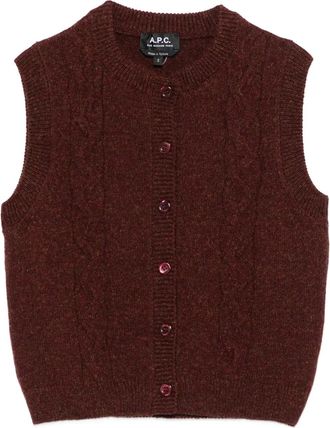 A.P.C. débardeur en maille torsadée - Rouge