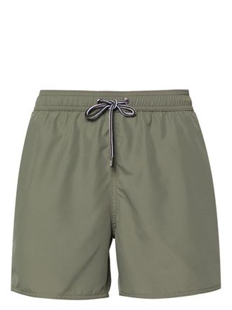Emporio Armani short de bain &agrave; bande logo - Vert