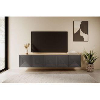 BOBOCHIC Bobochic - Meuble tv suspendu 200 cm alice Gris fonc&eacute;
