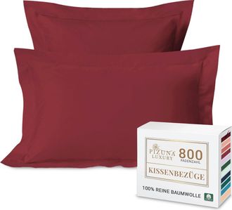 Pizuna Luxuri&ouml;ser Kopfkissenbezug 50x75 cm 2er Set Wei&szlig;, 800 Fadenzahl Baumwolle Kissenbez&uuml;ge, Satinbindung aus 100% Langstapel Baumwolle Nur Kissenbezug - R